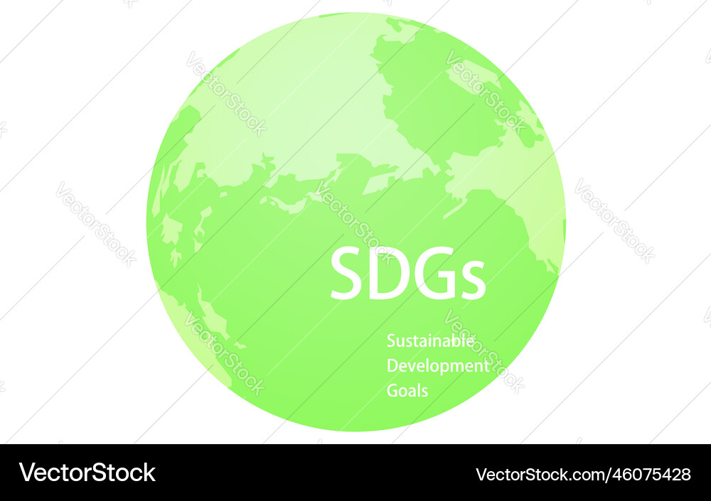 Sdgs green earth and sdgs text Royalty Free Vector Image