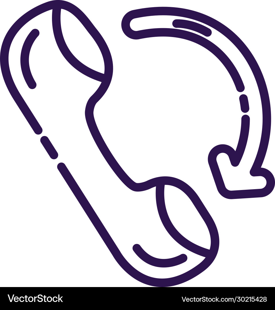 Telephone service call line style icon Royalty Free Vector