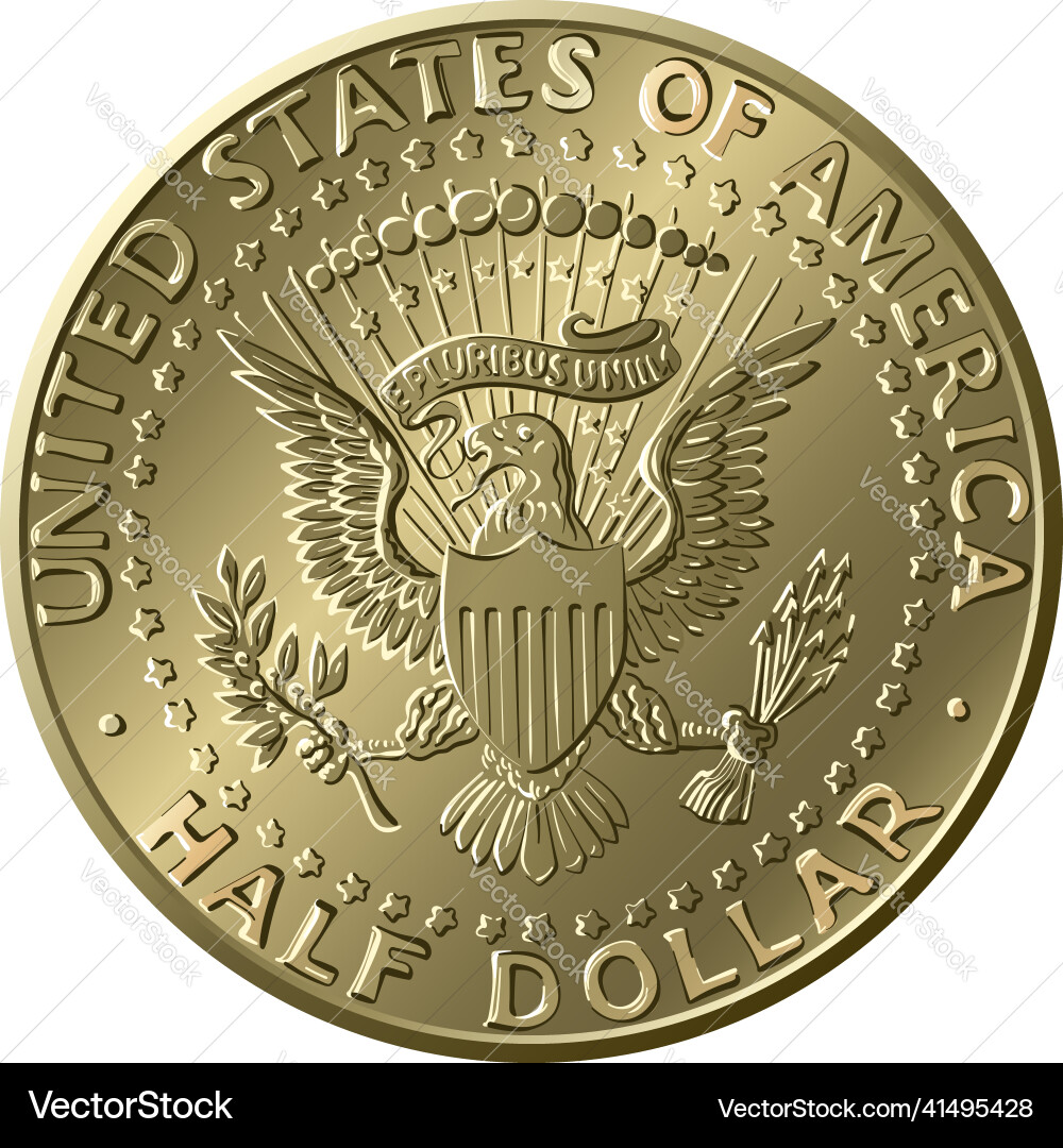 United states coin half dollar Royalty Free Vector Image