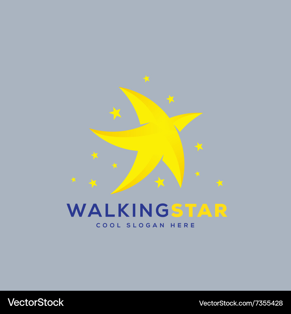 Walking star abstract icon symbol or logo Vector Image