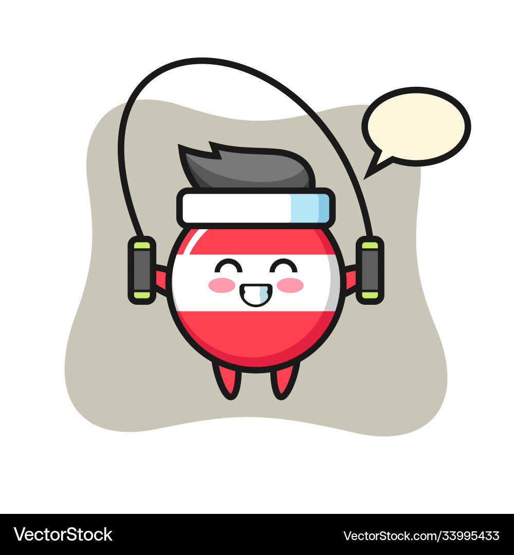 Austria flag badge character cartoon Royalty Free Vector