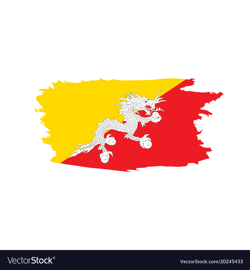 Bhutan flag Royalty Free Vector Image - VectorStock