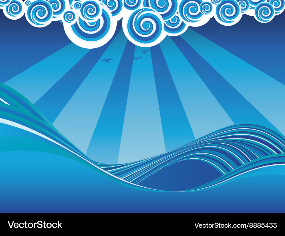 Cartoon stormy sea5 Royalty Free Vector Image - VectorStock