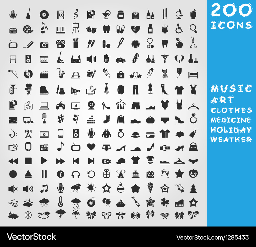 Collection of icons Royalty Free Vector Image - VectorStock