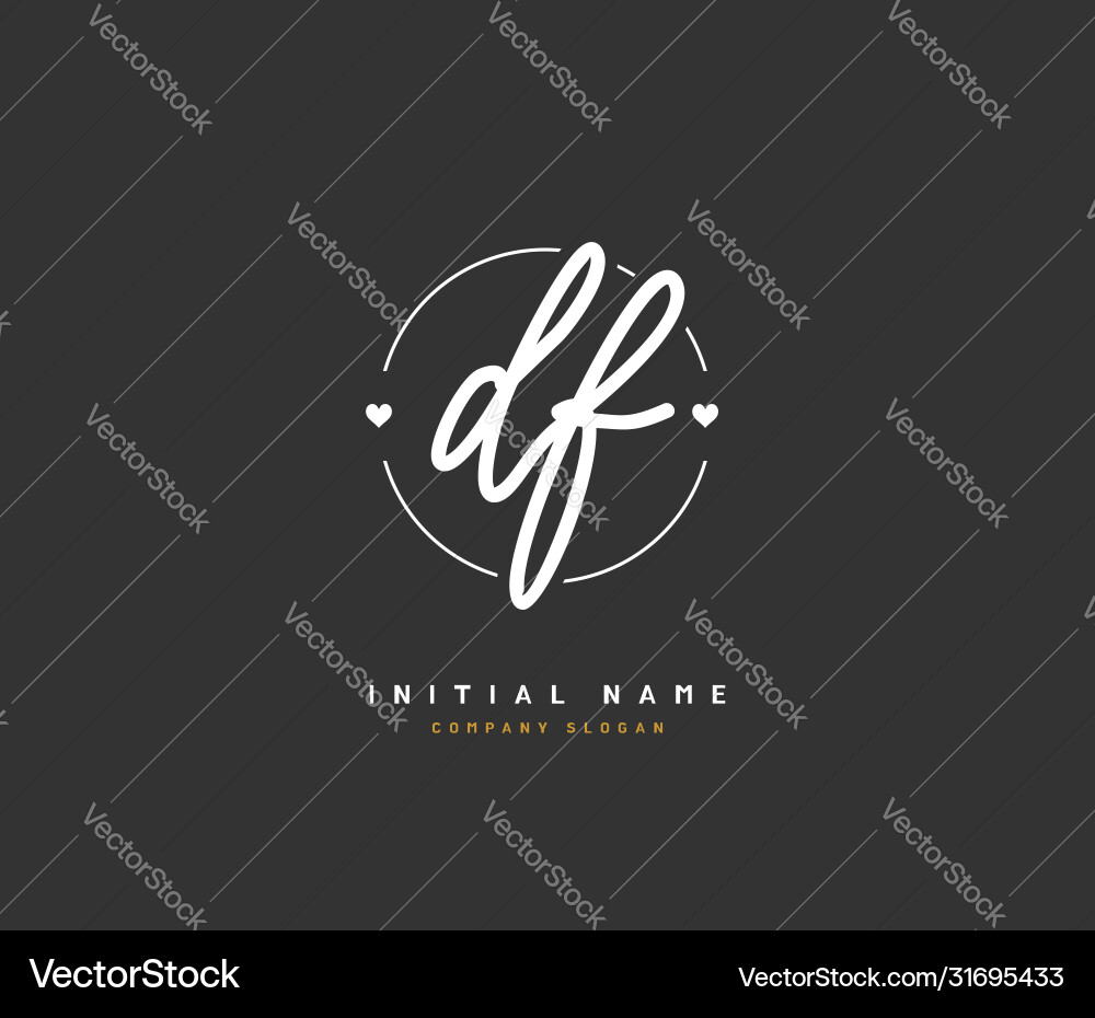 D f df beauty initial logo handwriting logo Vector Image