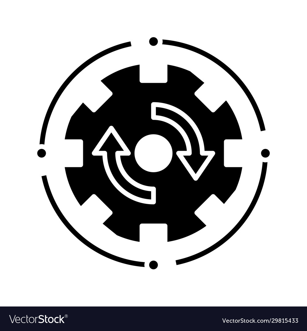 Data Synchronization Black Icon Concept Royalty Free Vector