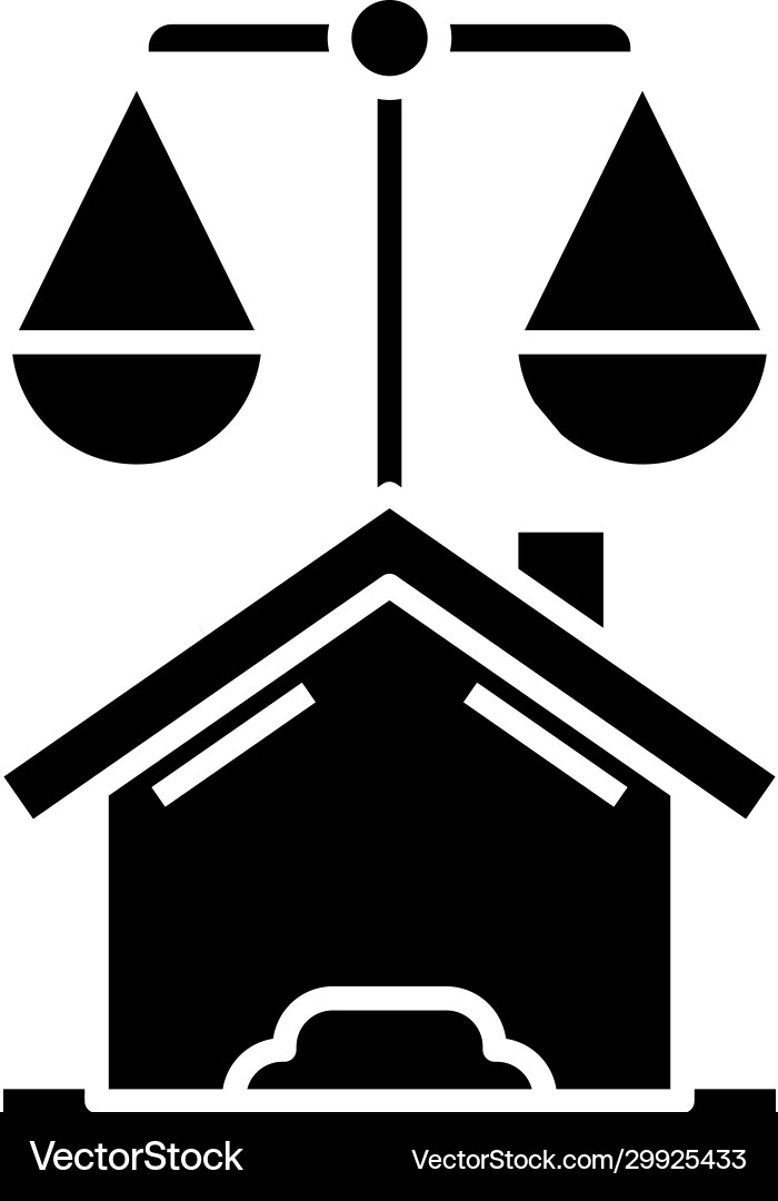 Home law black icon concept Royalty Free Vector Image