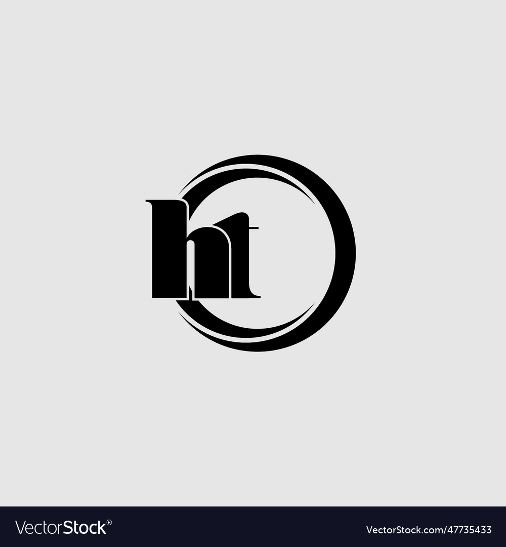 Letters ht simple circle linked line logo Vector Image