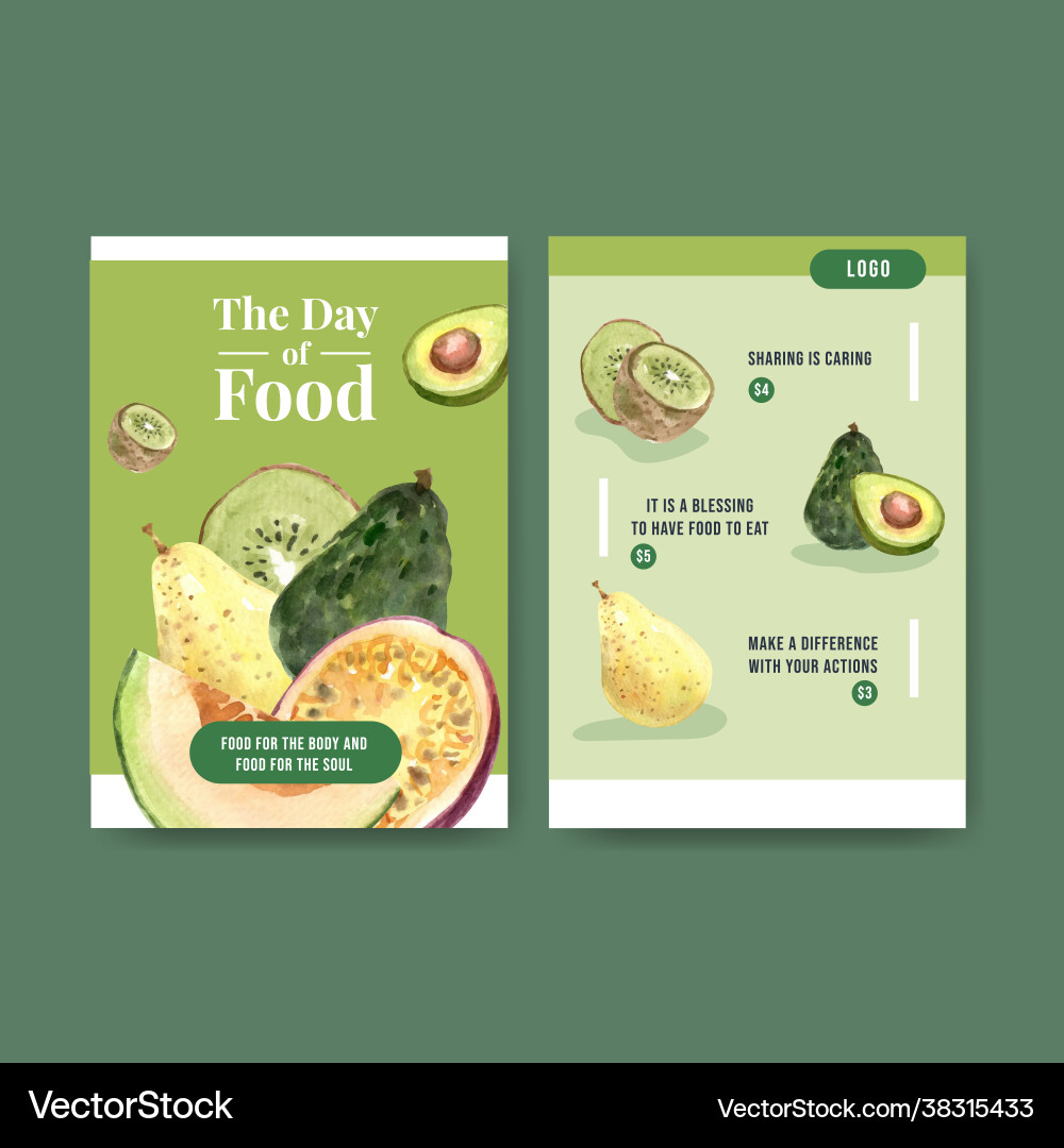 Menu template with world food day concept design Vector Image