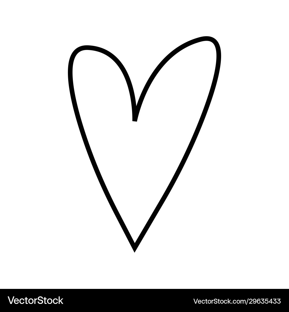 Outline hand drawn heart icon collection Vector Image