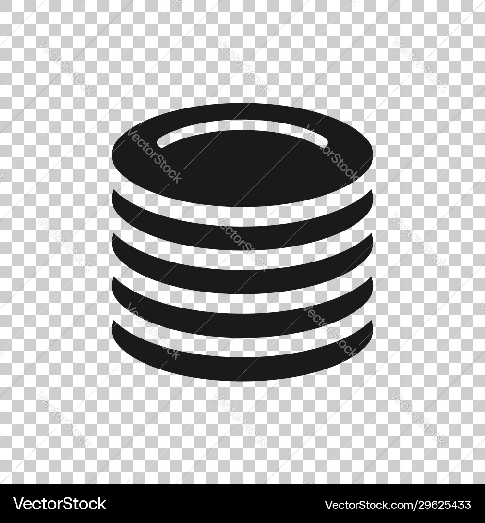 Plate icon in flat style dish on white isolated Vector Image