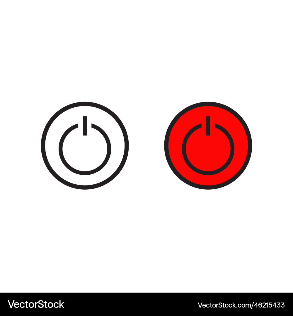 Power button logo icon colorful and outline Vector Image