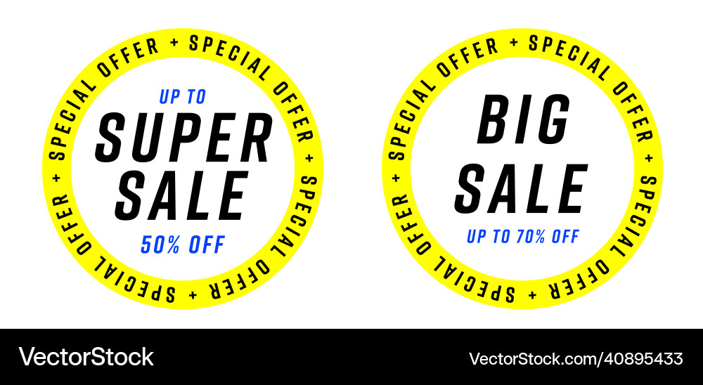 Sale stamp sticker with special offer set Vector Image