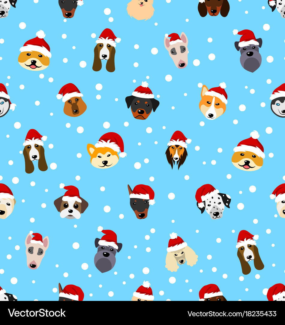Seamless pattern with different breeds of dogs Vector Image