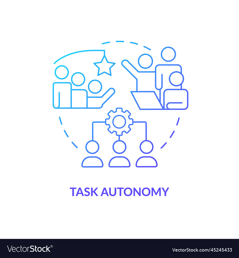 Task autonomy blue gradient concept icon Vector Image