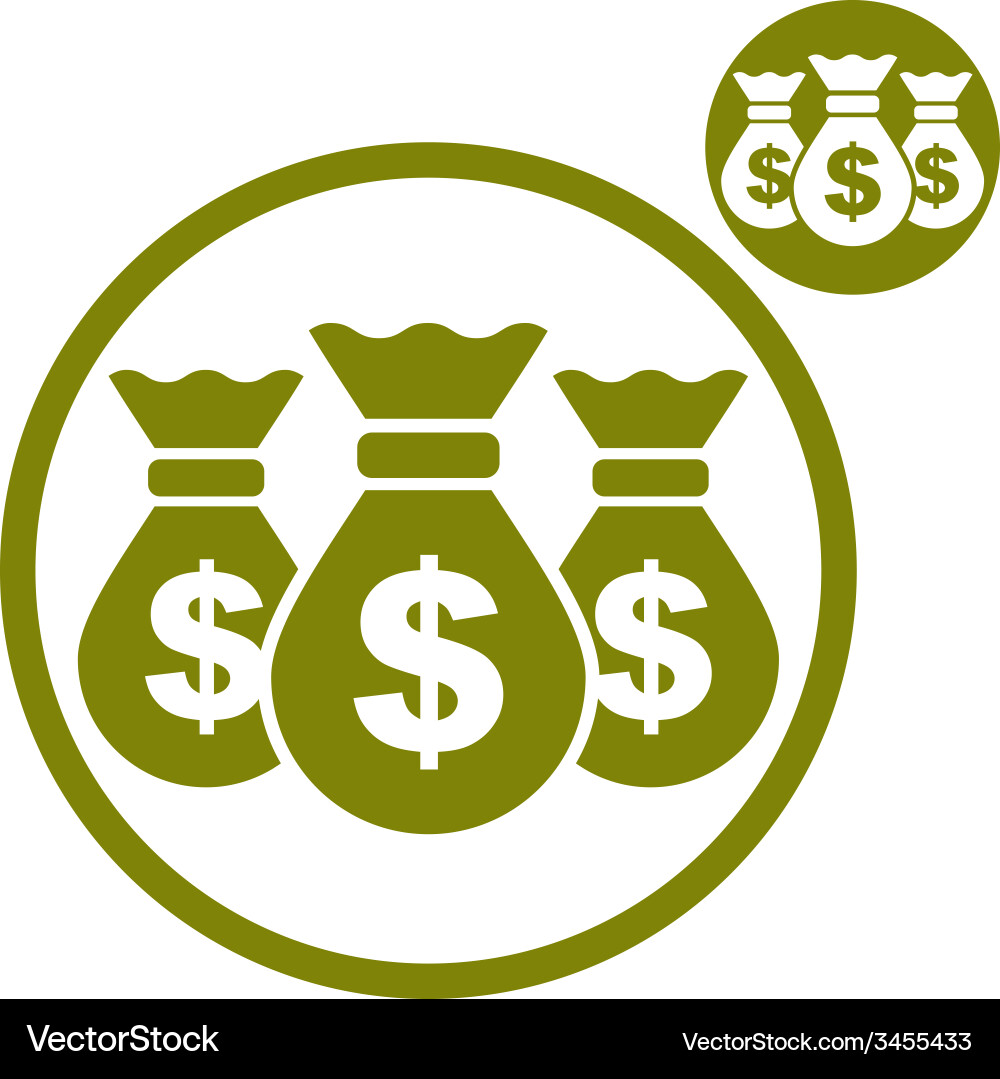 Three money bag simple single color icon isolated Vector Image