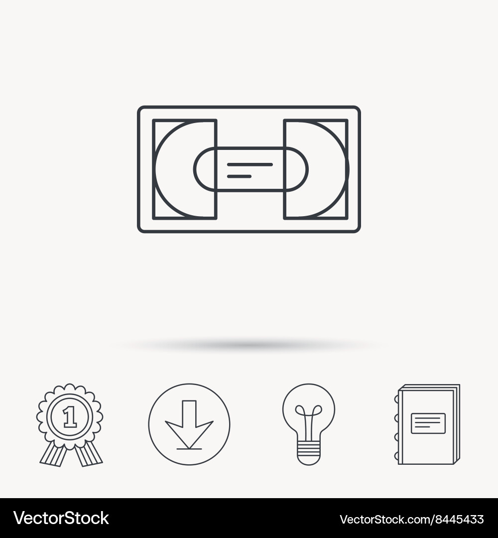 Video cassette icon vhs tape sign Royalty Free Vector Image