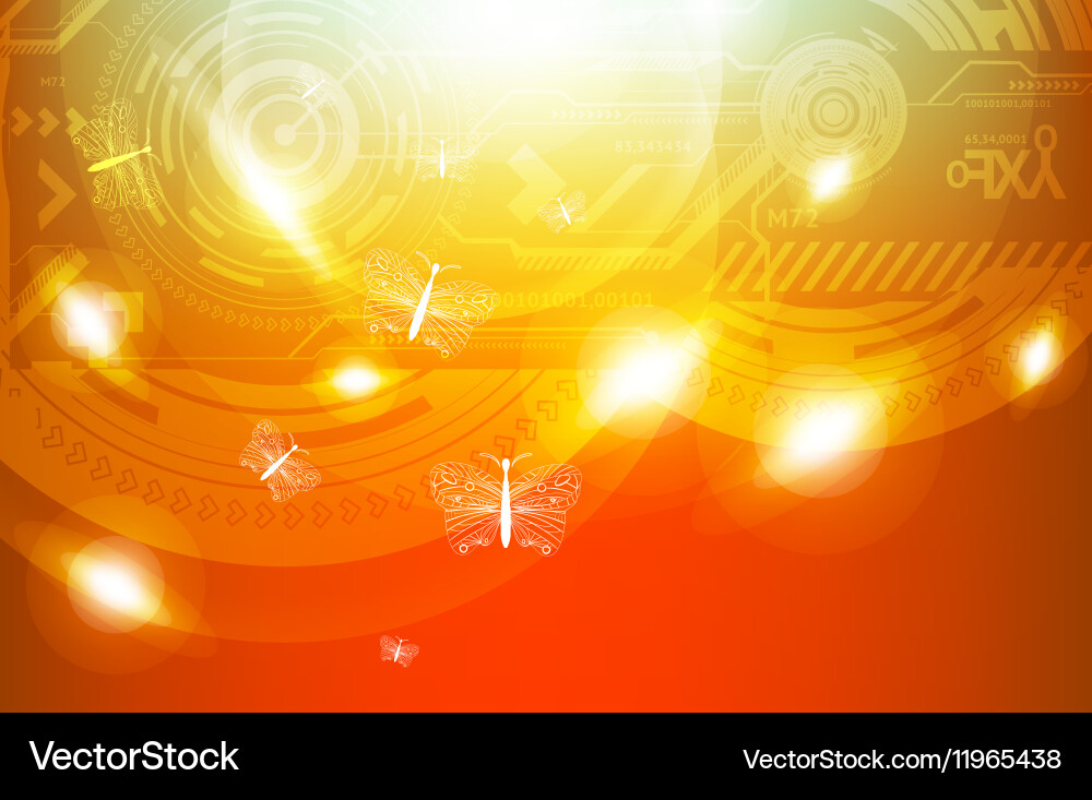 Abstract Tech Orange Background Royalty Free Vector Image