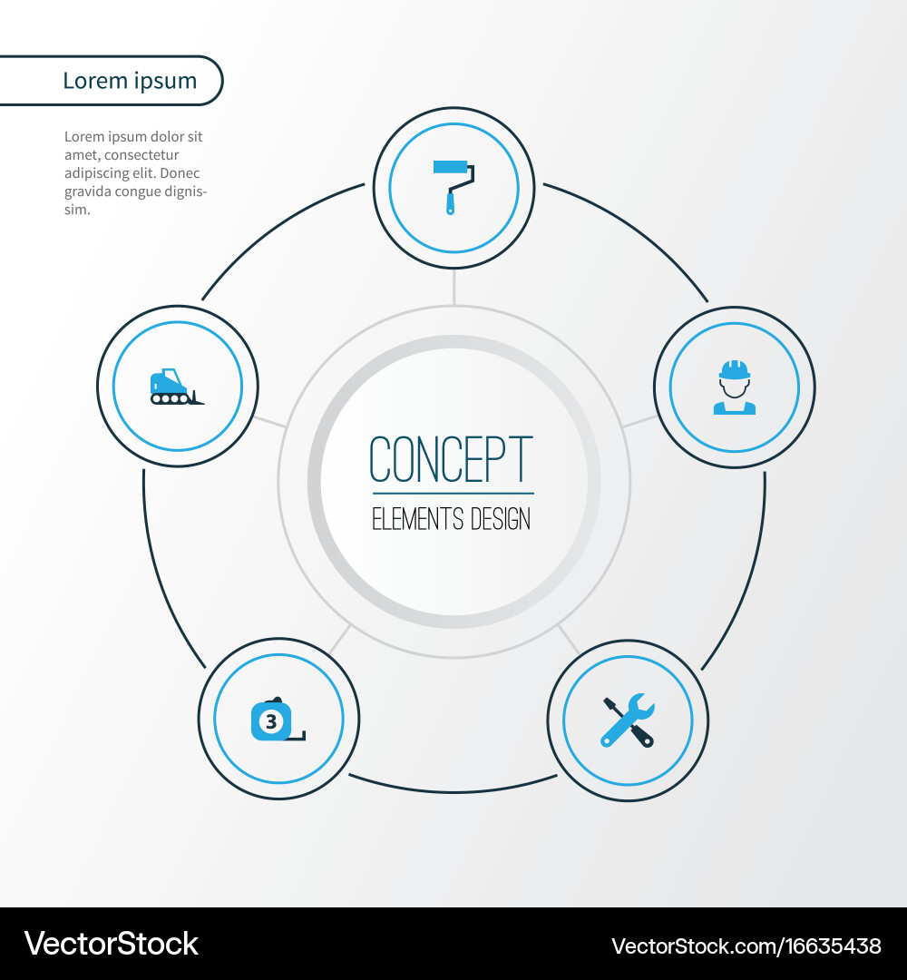Architecture colorful icons set collection Vector Image