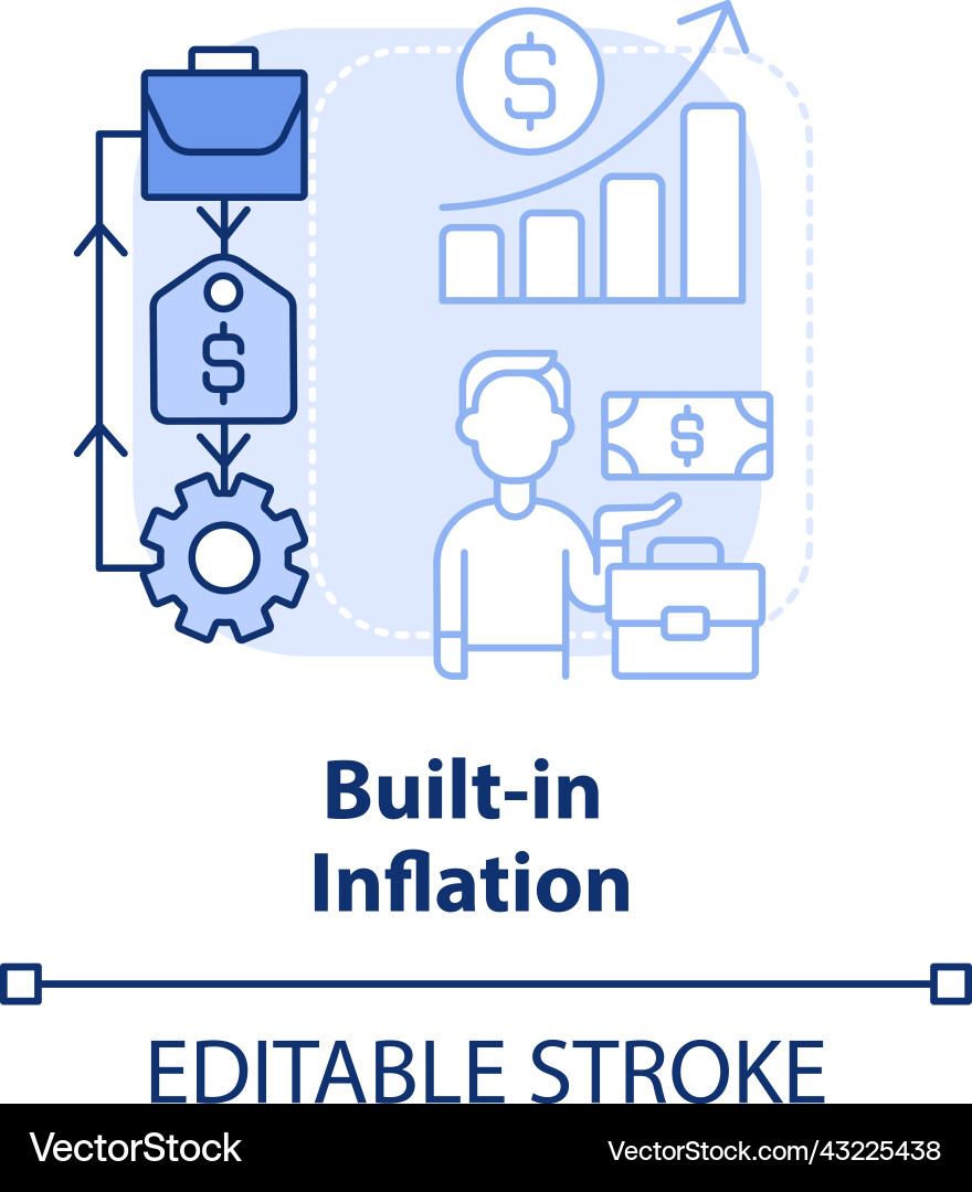Built in inflation light blue concept icon Vector Image