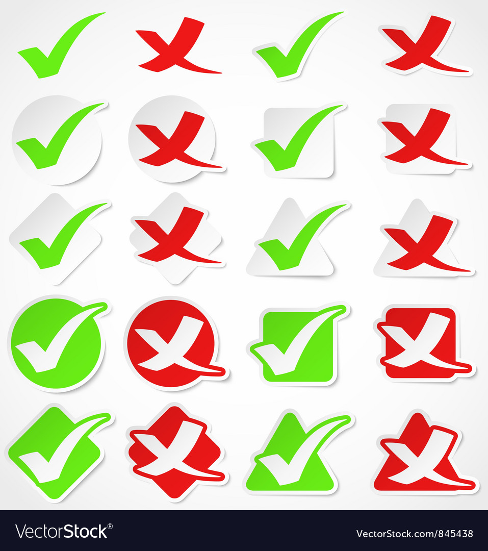 Check Mark Stickers Royalty Free Vector Image - Vectorstock