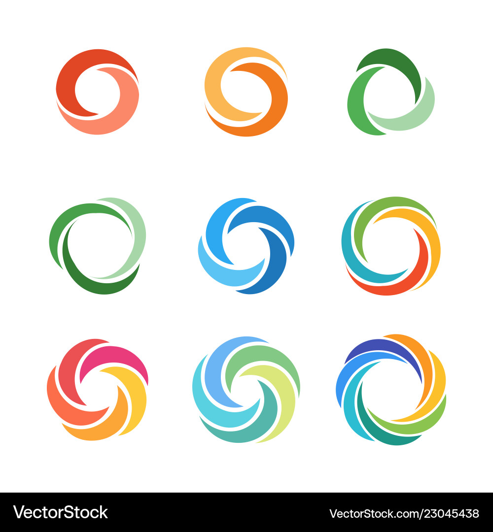 Circle company logo signs set Royalty Free Vector Image