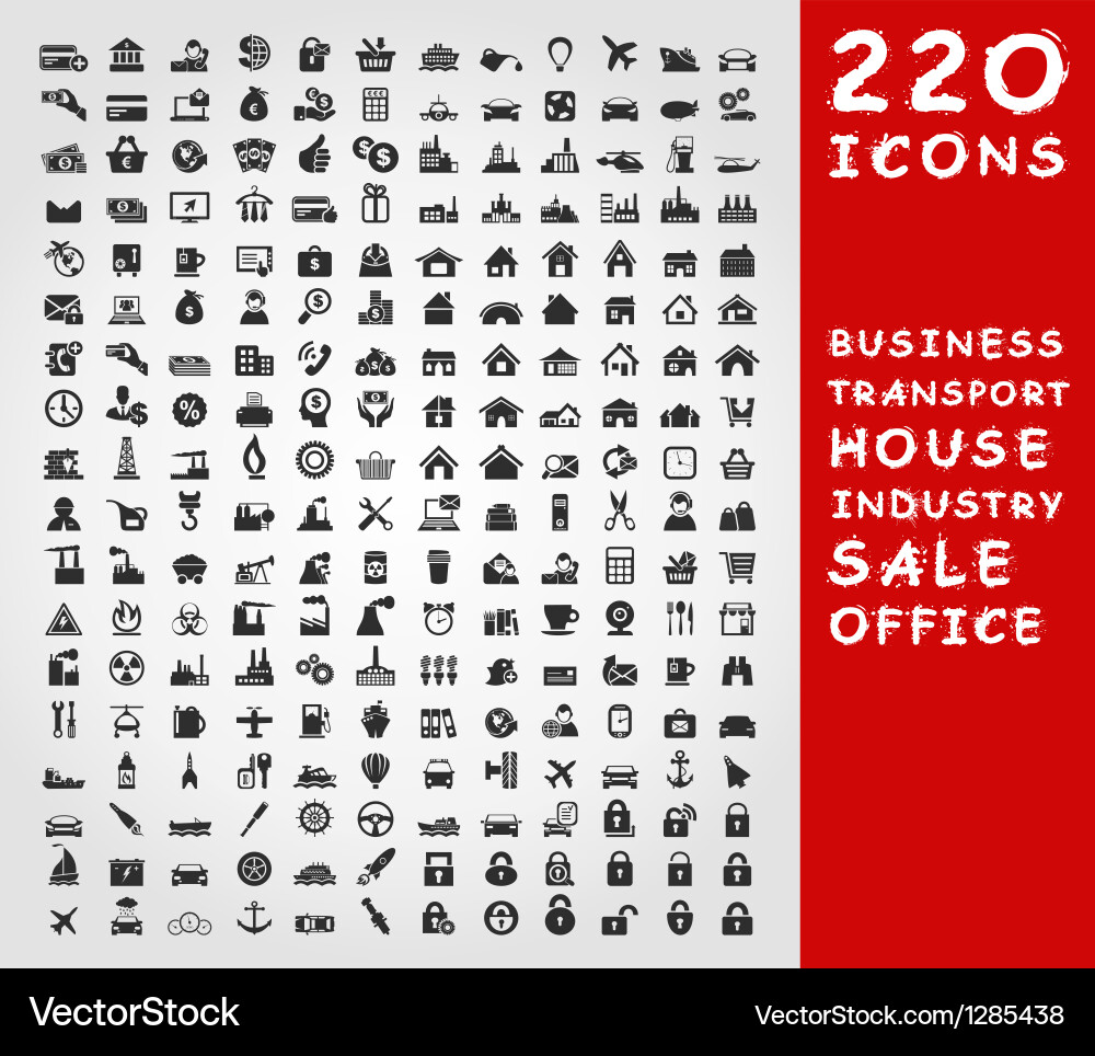 Collection of icons Royalty Free Vector Image - VectorStock
