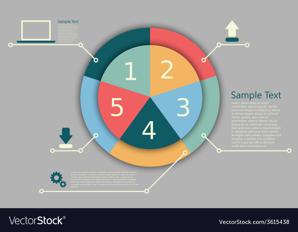 Colorful Pie Chart Data Visualization Royalty Free Vector
