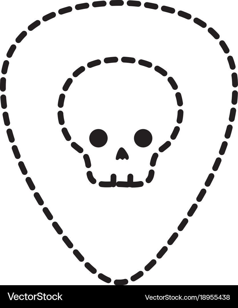 Dotted shape rock emblem with skull symbol design Vector Image