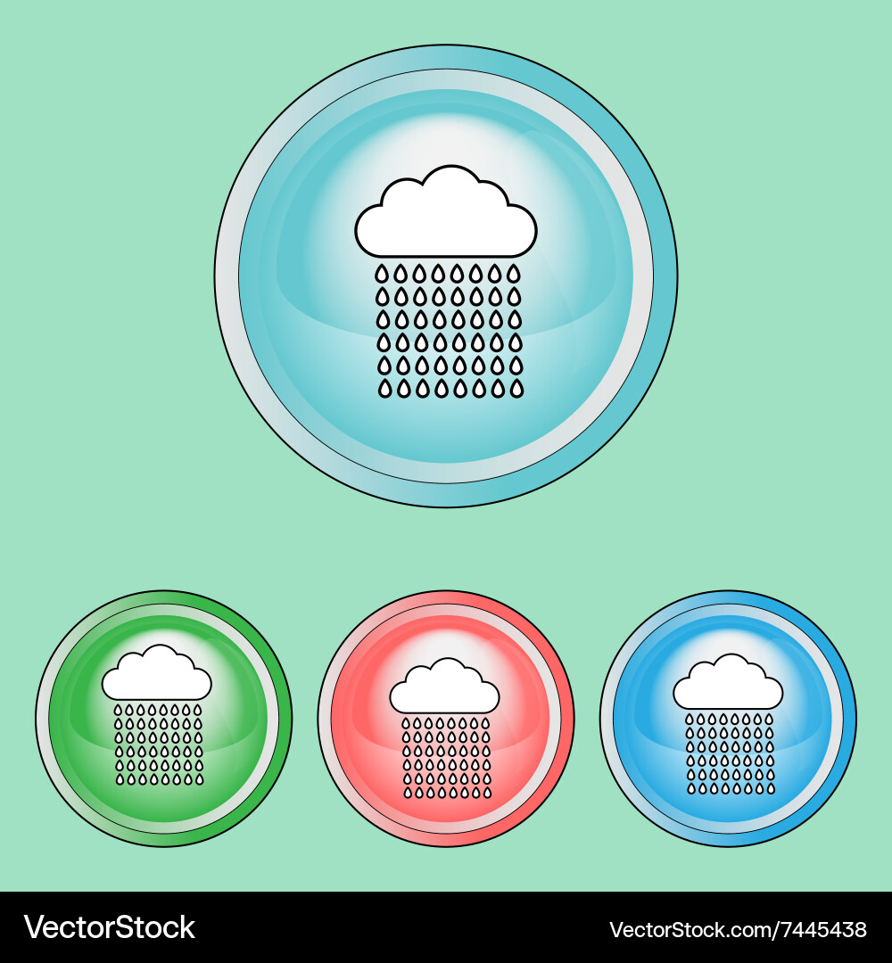 Ecology icons set climate change rain clouds line Vector Image