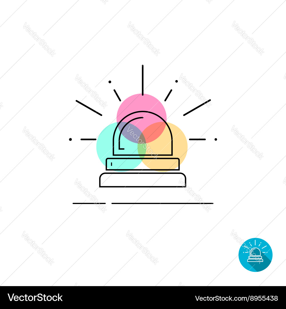 Emergency police flasher light icon isolated Vector Image