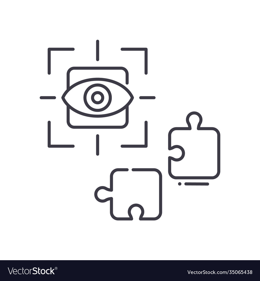 Focusing on solution icon linear isolated Vector Image