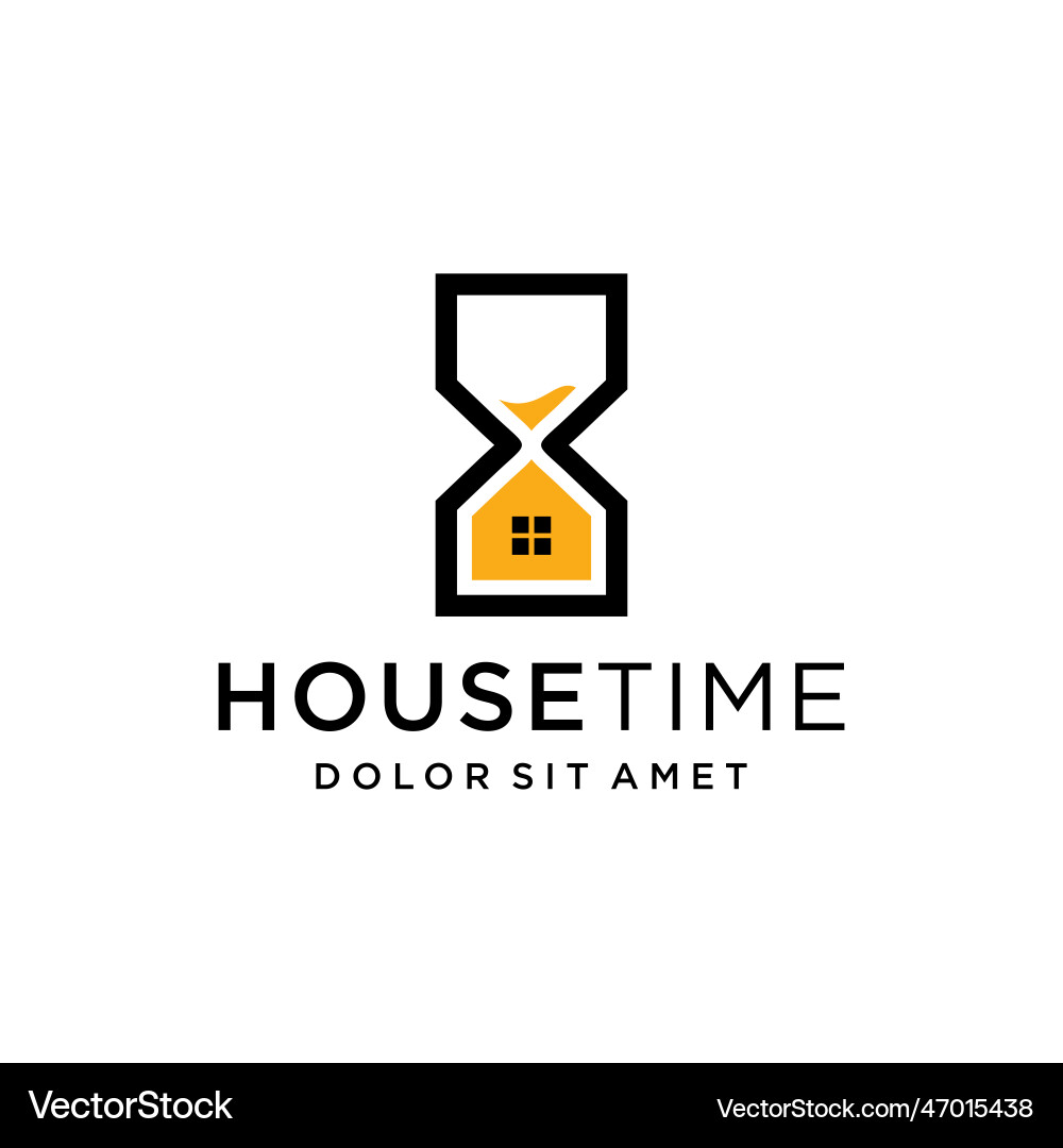 House time hourglass logo icon Royalty Free Vector Image