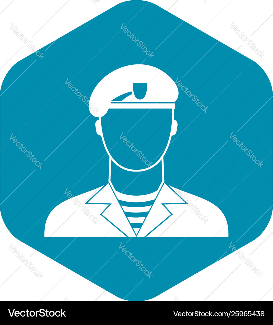 Modern army soldier icon simple style Royalty Free Vector