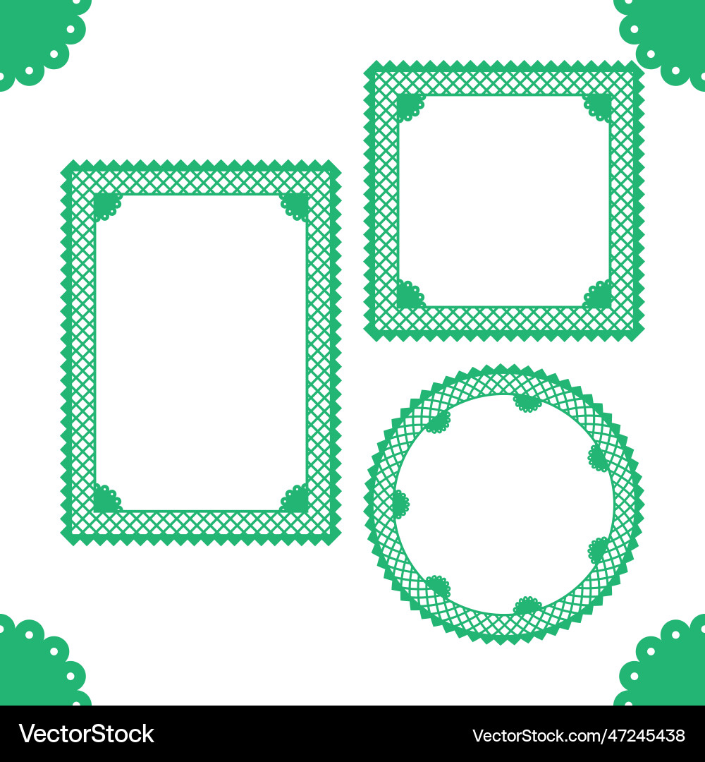 Papel picado frames traditional mexican style cut Vector Image