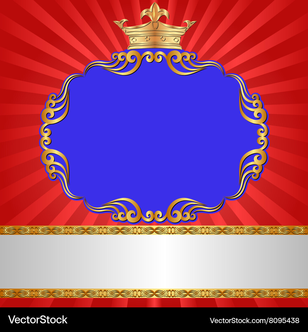 Royal background with antique frame and crown Vector Image