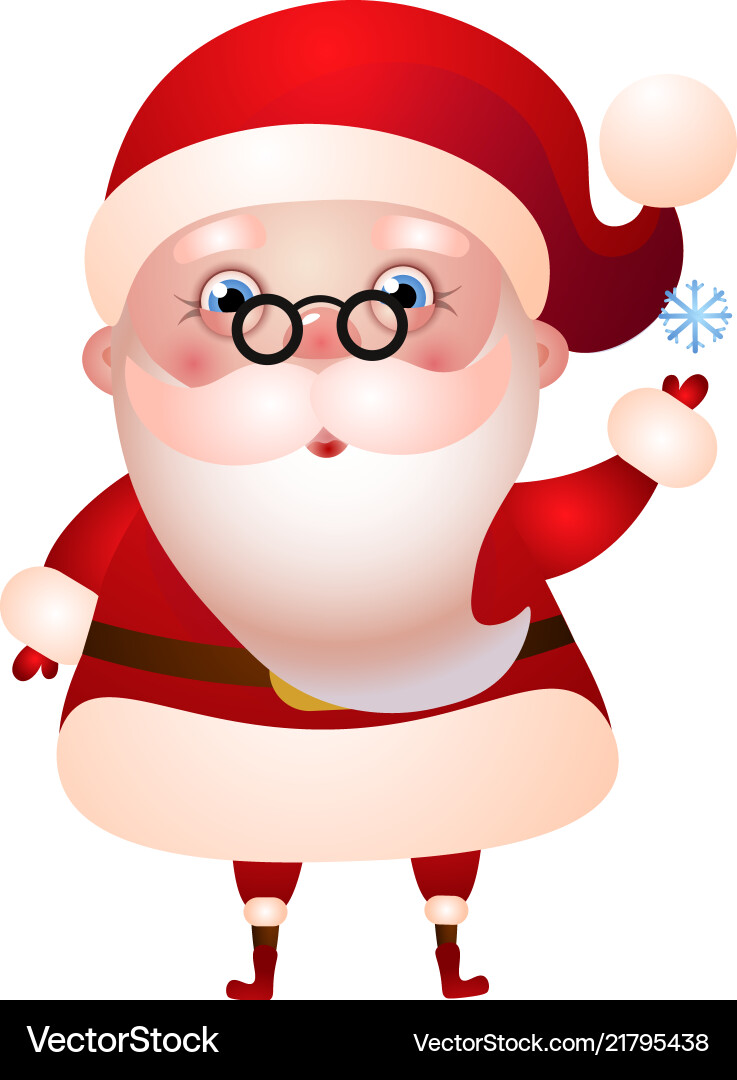 Santa claus with a blue snowflake Royalty Free Vector Image