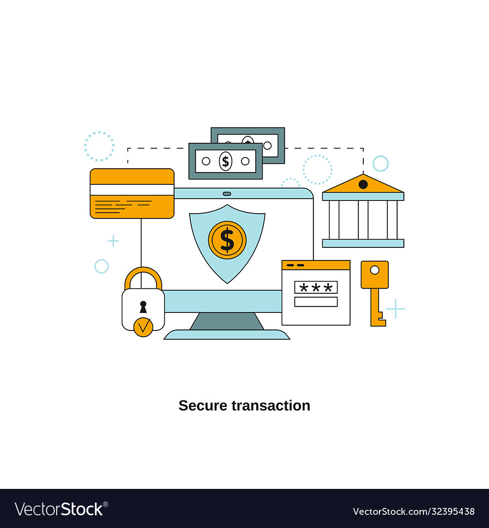 Secure transaction concept Royalty Free Vector Image Secure transaction concept Royalty Free Vector Image