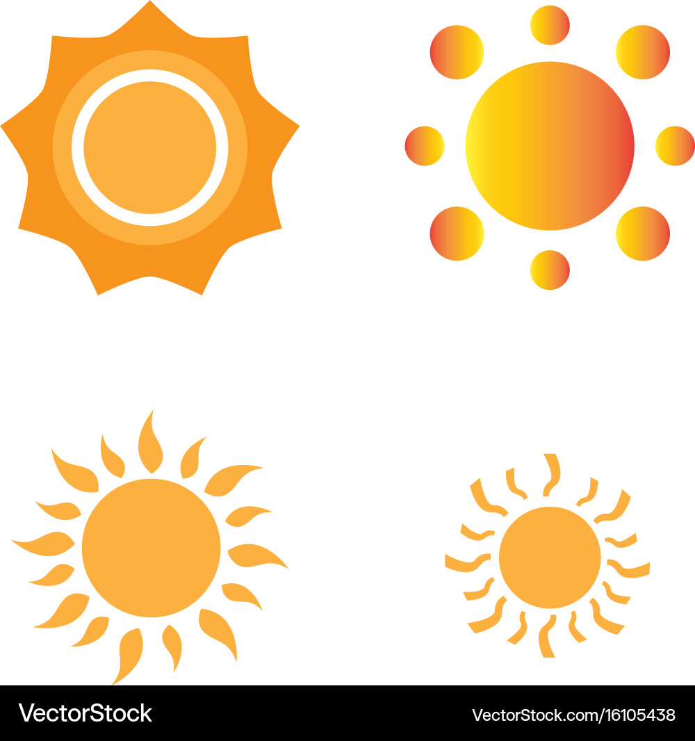 Set of sun icons Royalty Free Vector Image - VectorStock