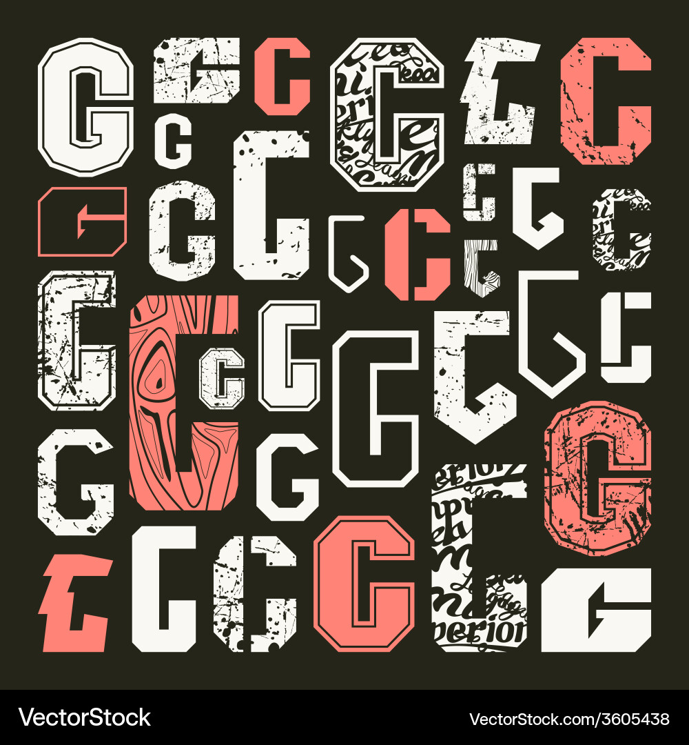 Set versions of letters g Royalty Free Vector Image