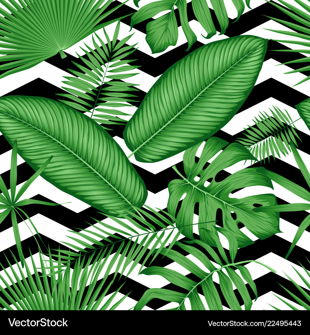 Beautiful seamless floral pattern tropical jungle Vector Image