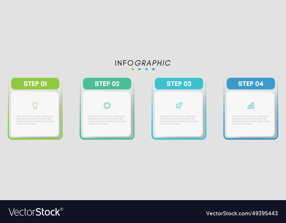 Business infographic design template with 4 steps Vector Image