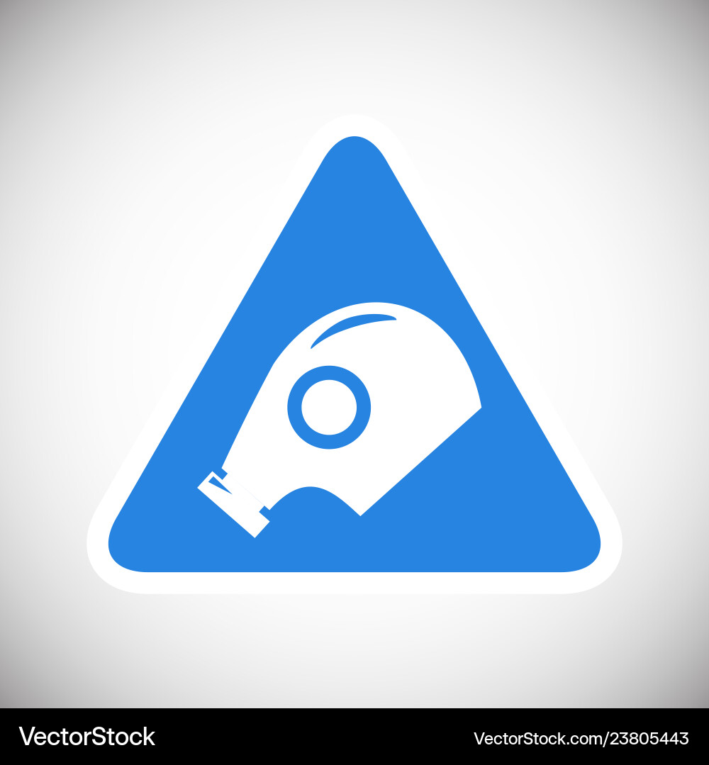 Gas mask sign on blue background Royalty Free Vector Image