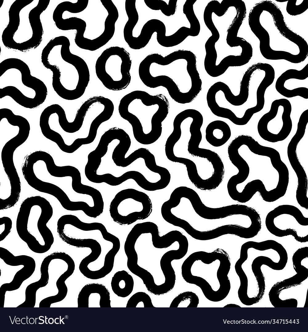 Hand drawn fluid amorphous forms seamless pattern Vector Image