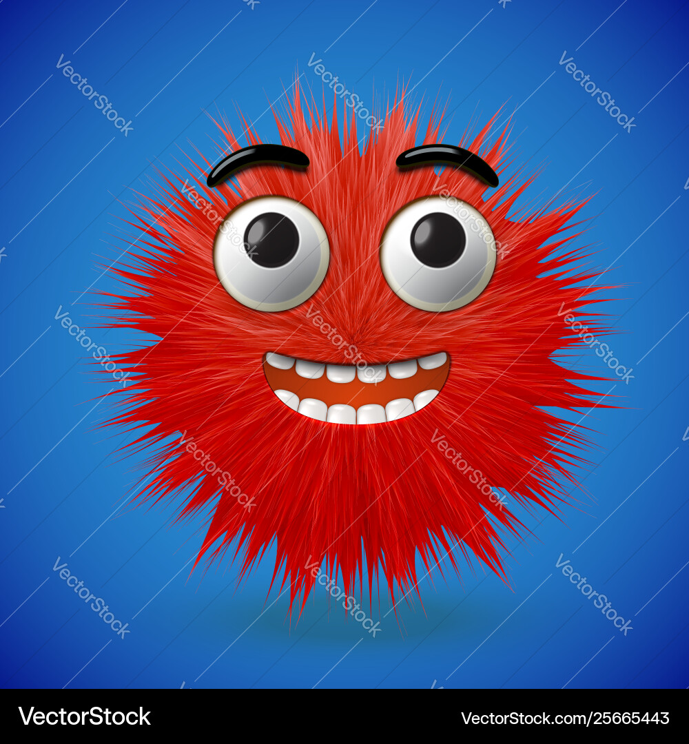 High-detailed 3d fur smiley emoticon Royalty Free Vector