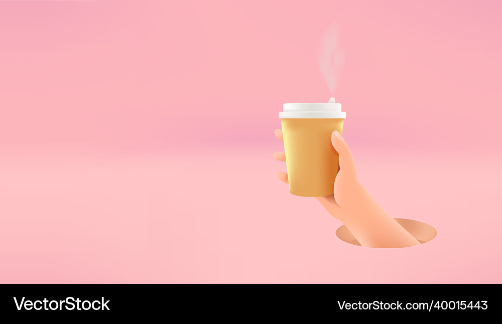 Hot coffee delivery concept banner with copy Vector Image