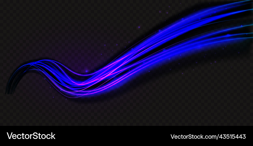 Luminous purple neon blue shape wave wavy glowing Vector Image