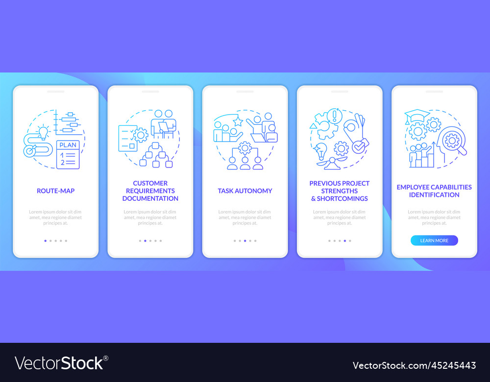Project planning benefits blue gradient Royalty Free Vector