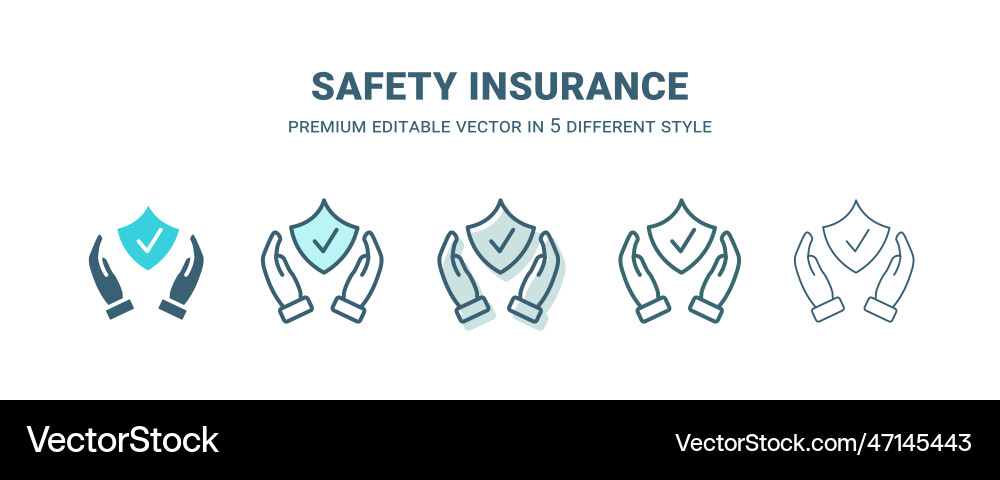 Safety insurance icon in 5 different style Vector Image
