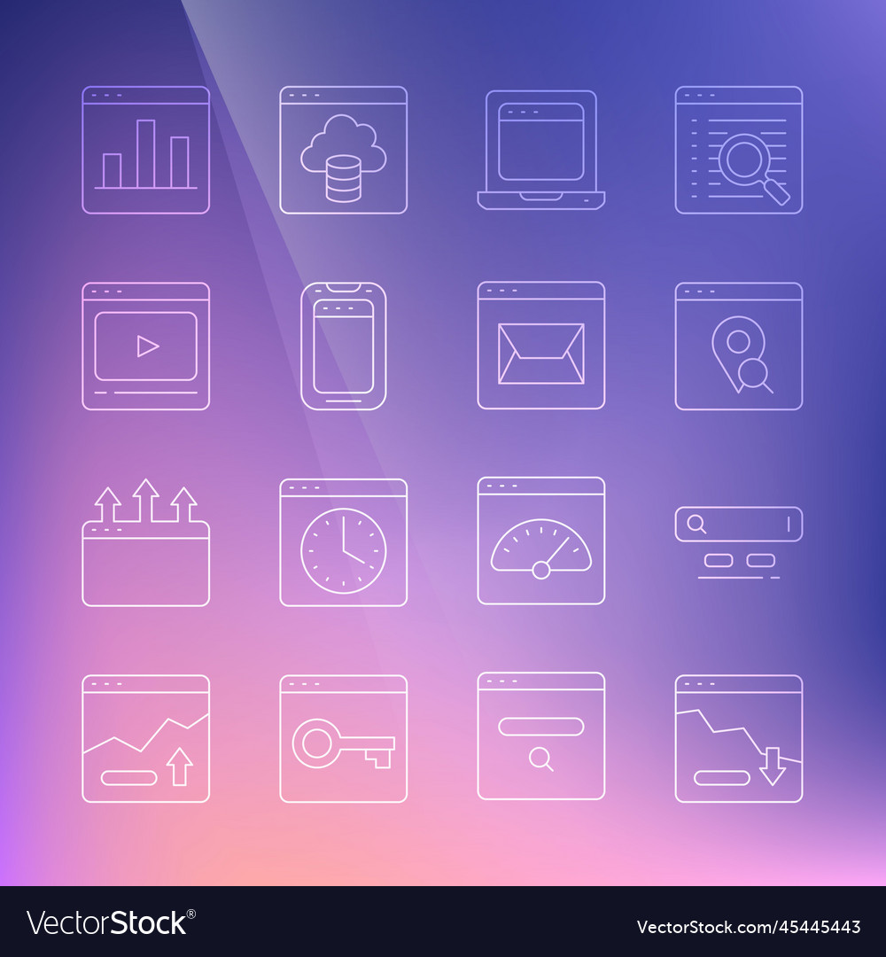 Set line financial growth decrease search engine Vector Image